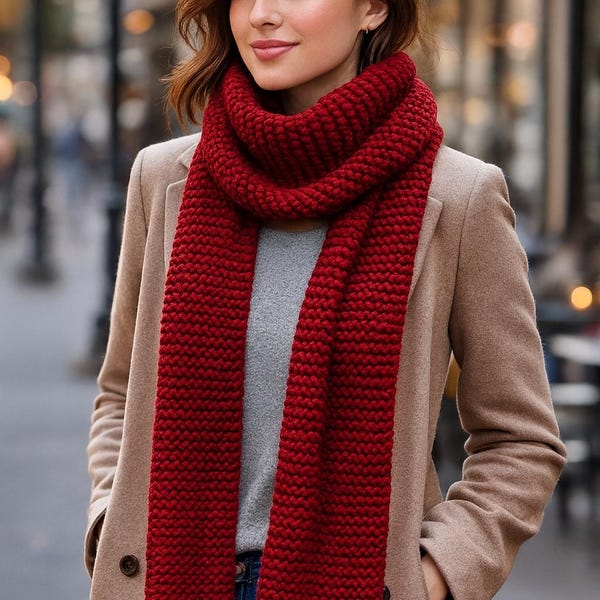 Red Scarf - Etsy