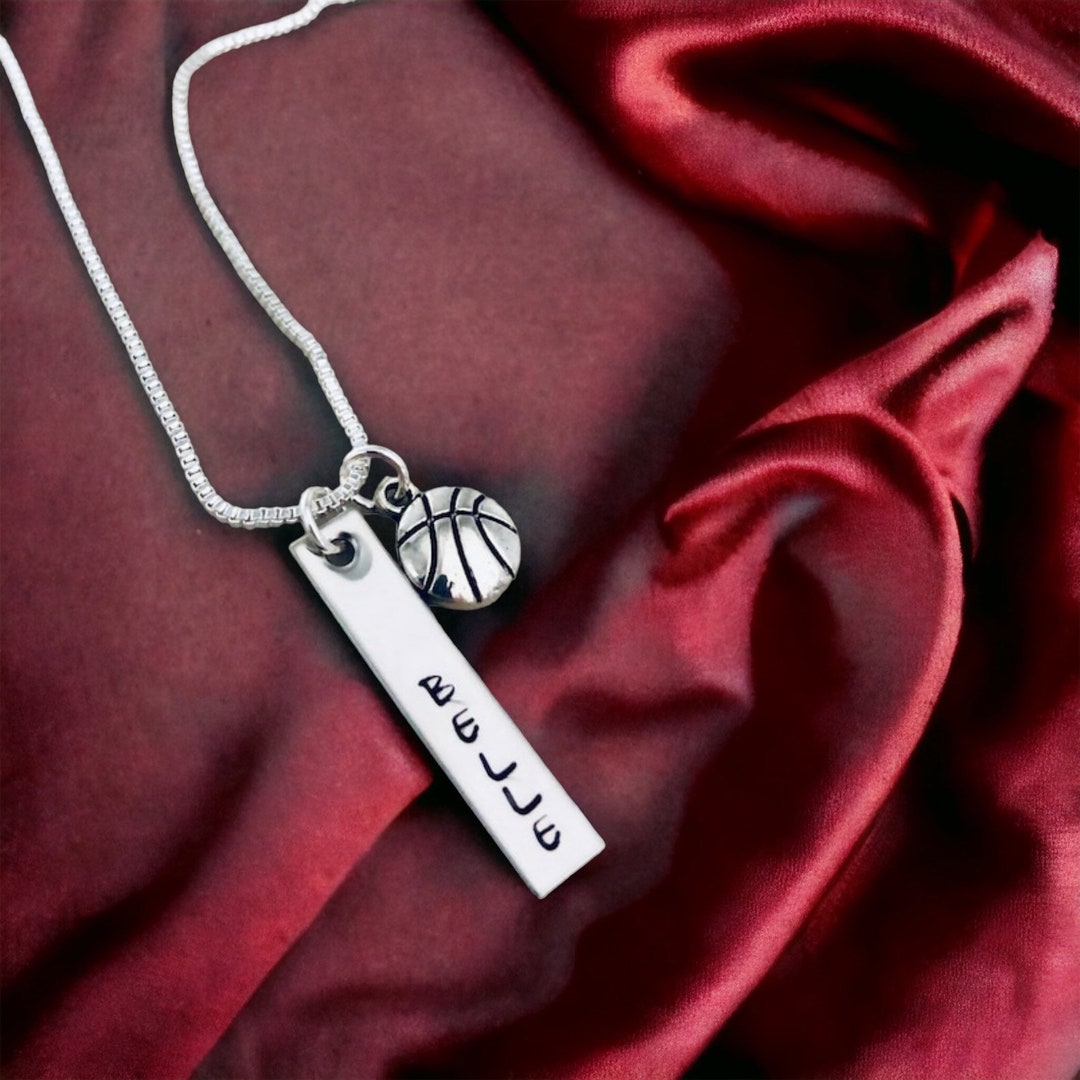Personalized Basketball Charm Necklace: Engraved Name, Team Gift - Etsy