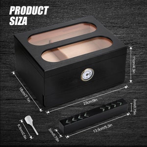 Personalized Cigar Humidor With Front Hygrometer,humidifier,accessory ...
