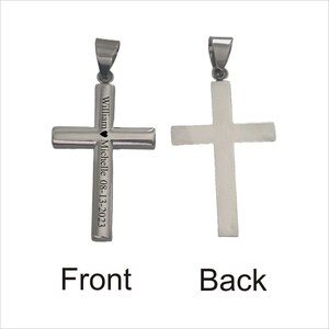 Personalized CROSS NECKLACE Men Women Custom Engraved Cross ...