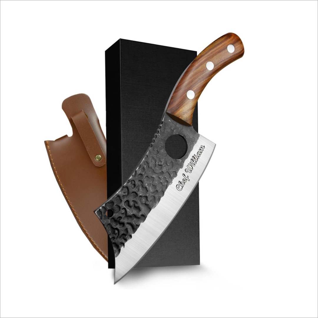 CHEFS KNIFE & BUTCHER Cleaver Custom Engraved Groomsmen Gifts for Him ...