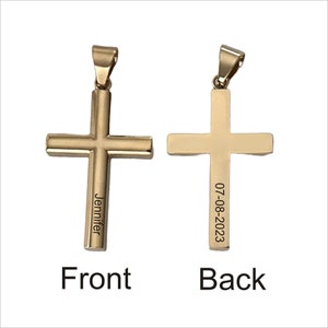 Personalized CROSS NECKLACE Men Women Custom Engraved Cross ...