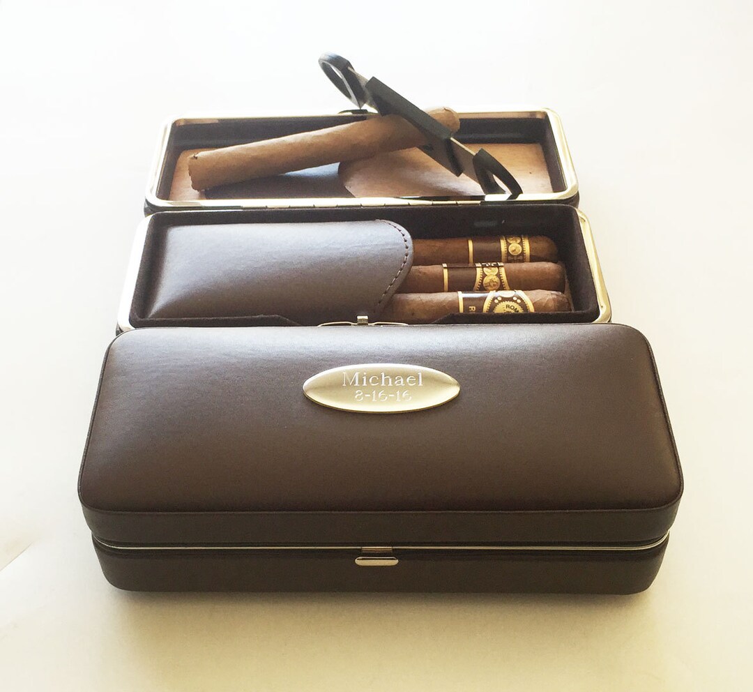 Personalized Cigar Case & Cigar Cutter Custom Engraved Cigar Cutter ...