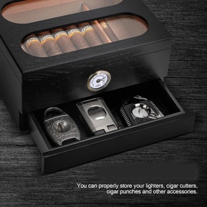 Personalized Cigar Humidor With Front Hygrometer,humidifier,accessory ...