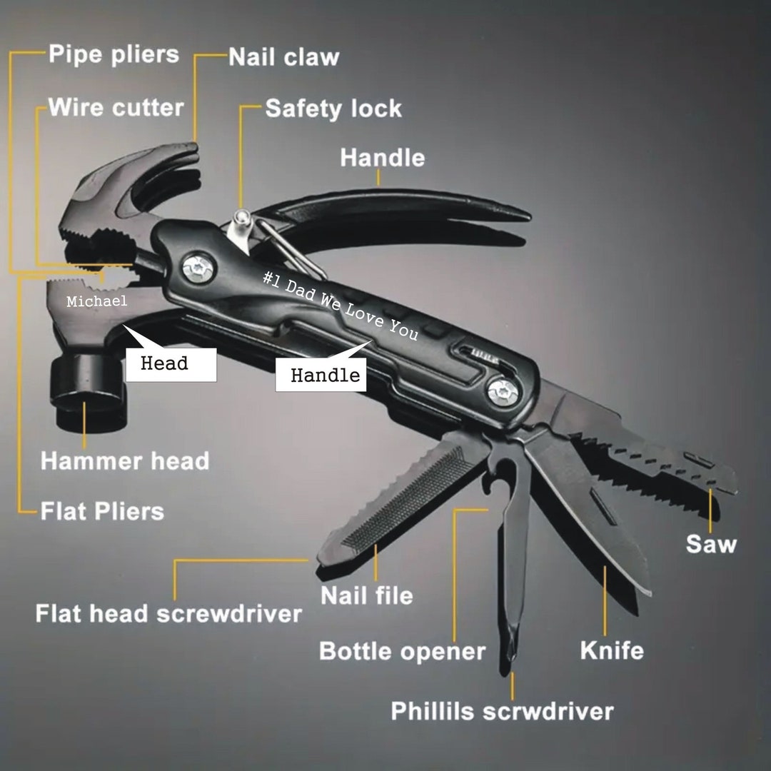 Personalized MULTITOOL AXE Custom Hammer Knife Tools Groomsmen Gifts for Dad ,boyfriend ...
