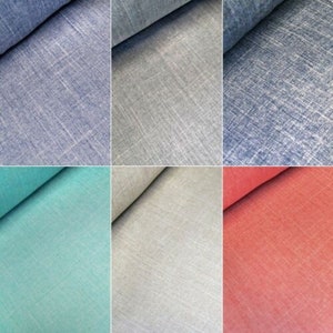 Melange Linen Look Fabric Plain Coloured Dressmaking Curtains 145cm ...