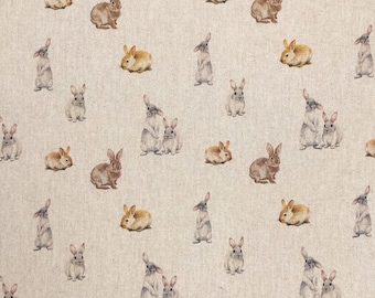 Bunny Print Fabric | Etsy UK