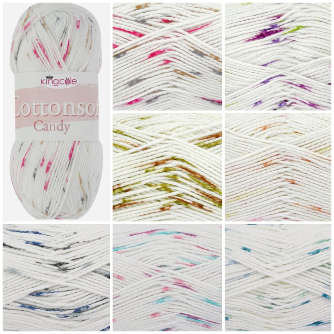 King Cole Cottonsoft Candy DK Knitting Yarn 100% Cotton Crochet 100g ...