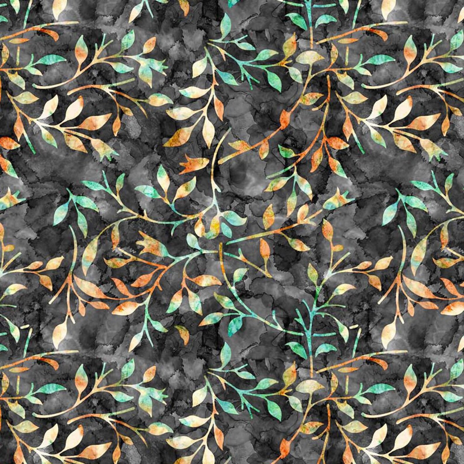100% Cotton Digital Fabric Batik Trail Autumn Leaves Forest - Etsy UK