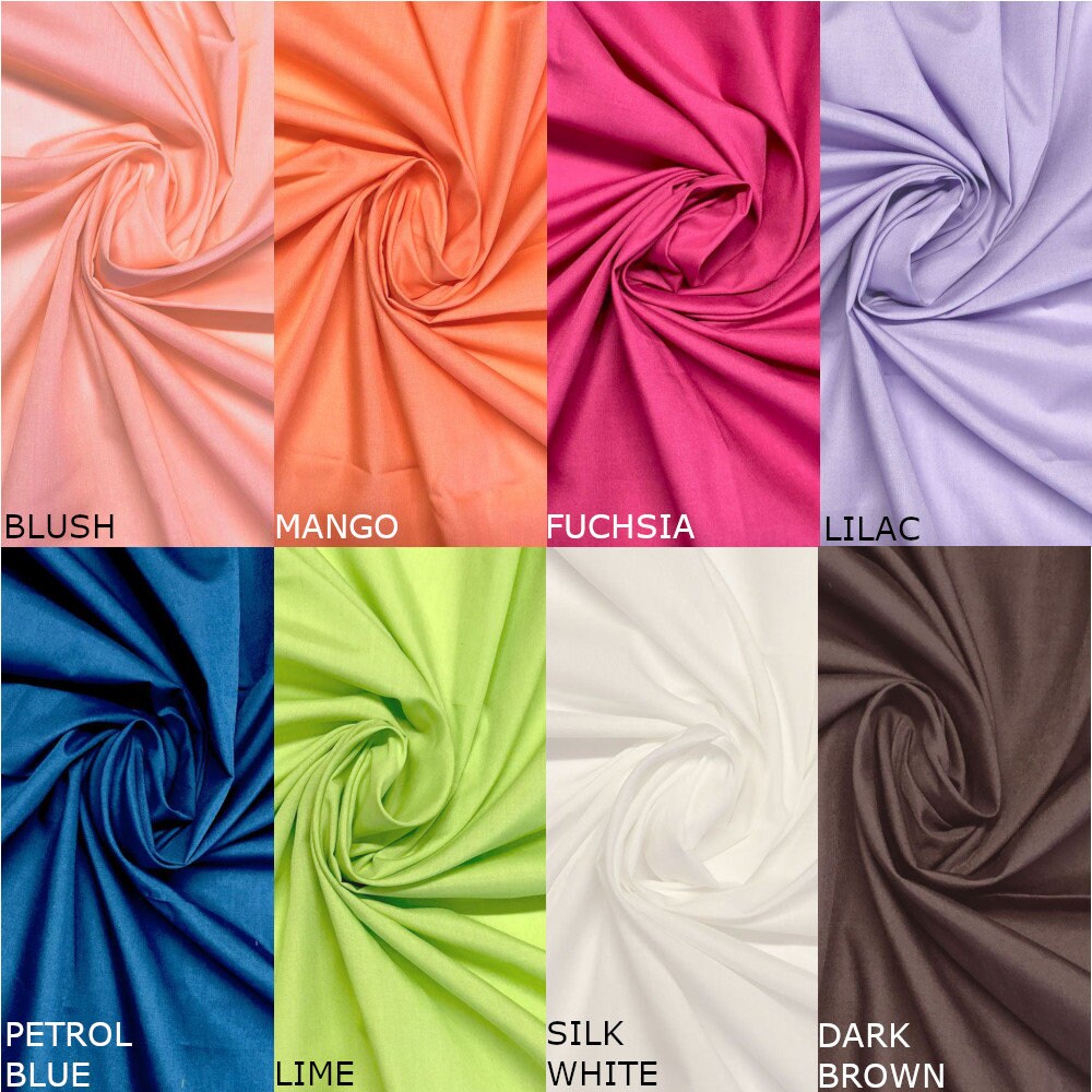 Plain Coloured Polycotton Fabric Poly Cotton Dress Craft - Etsy UK