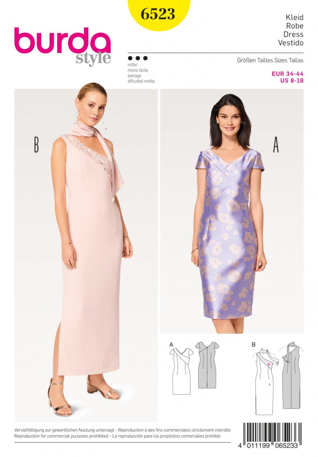 Burda Style Sewing Pattern 6523 Evening Dresses (JL) - Etsy UK