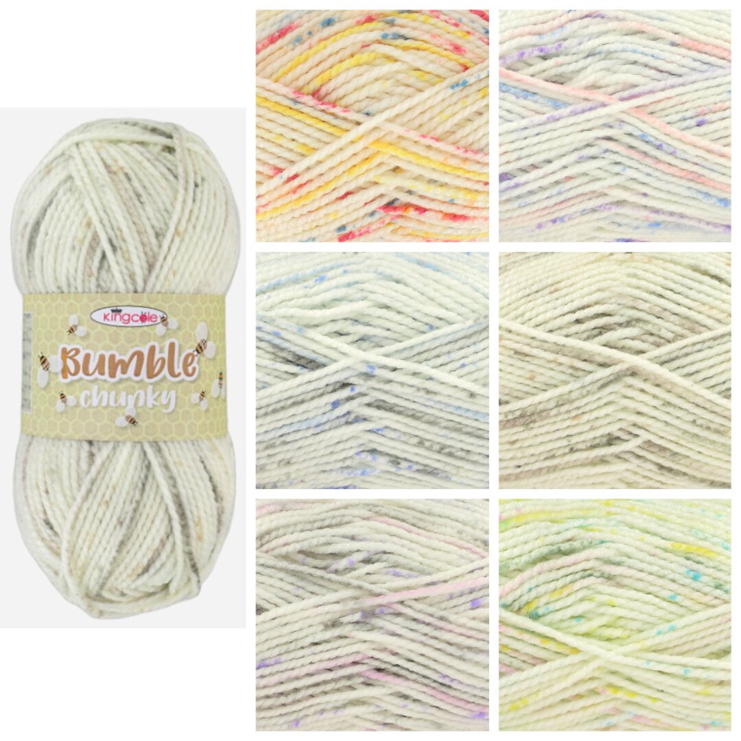 King Cole Bumble Chunky 100g Knitting Yarn 100% Premium Acrylic Crochet ...