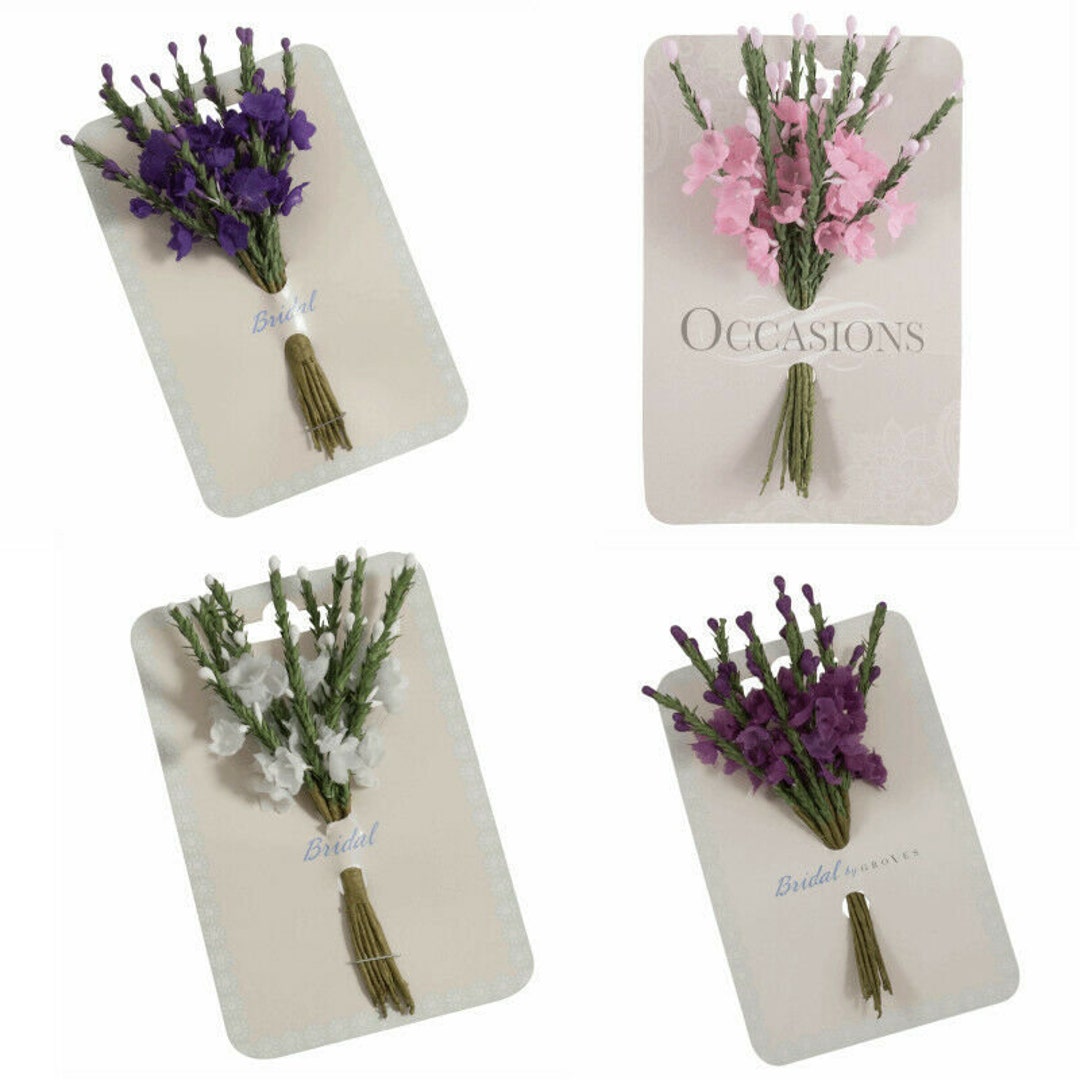 Artificial Heather Floral Spray 12 Stems Buttonholes Wedding Coat ...