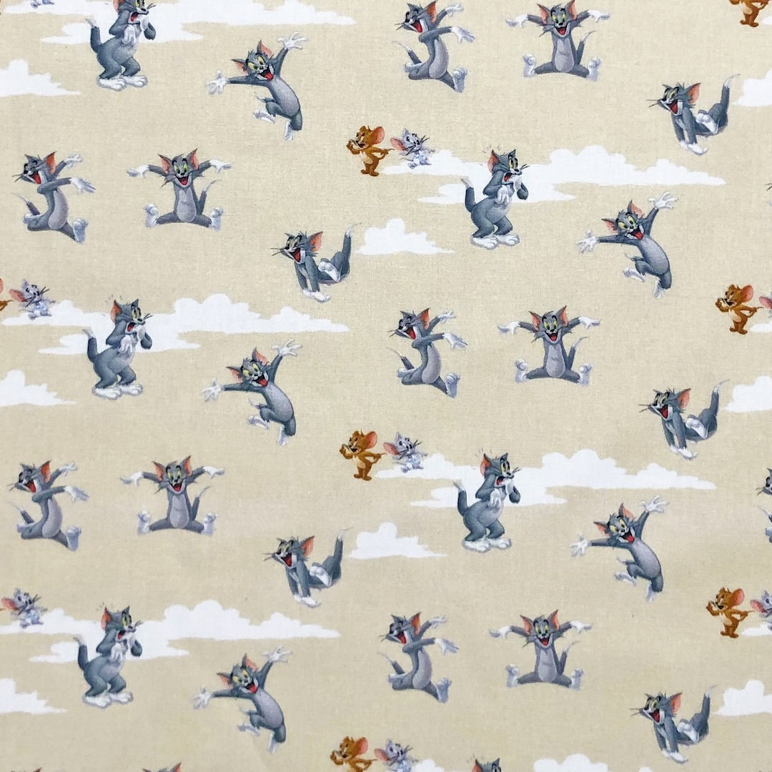 100% Cotton Digital Fabric Tom & Jerry Mouse Cat Chase 140cm Wide - Etsy