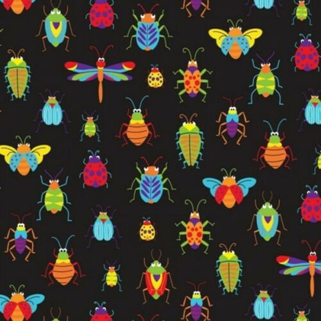 100% Cotton Patchwork Fabric Nutex Bugs & Critters Creepy Crawlies - Etsy