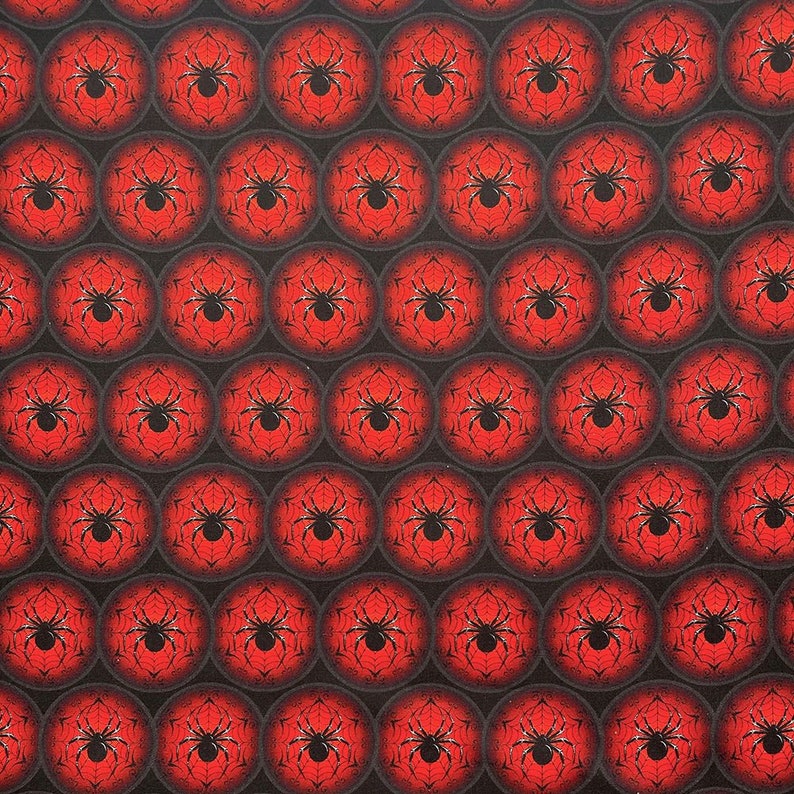 100% Cotton Digital Fabric Red Spiderwebs Spider Web Halloween - Etsy UK