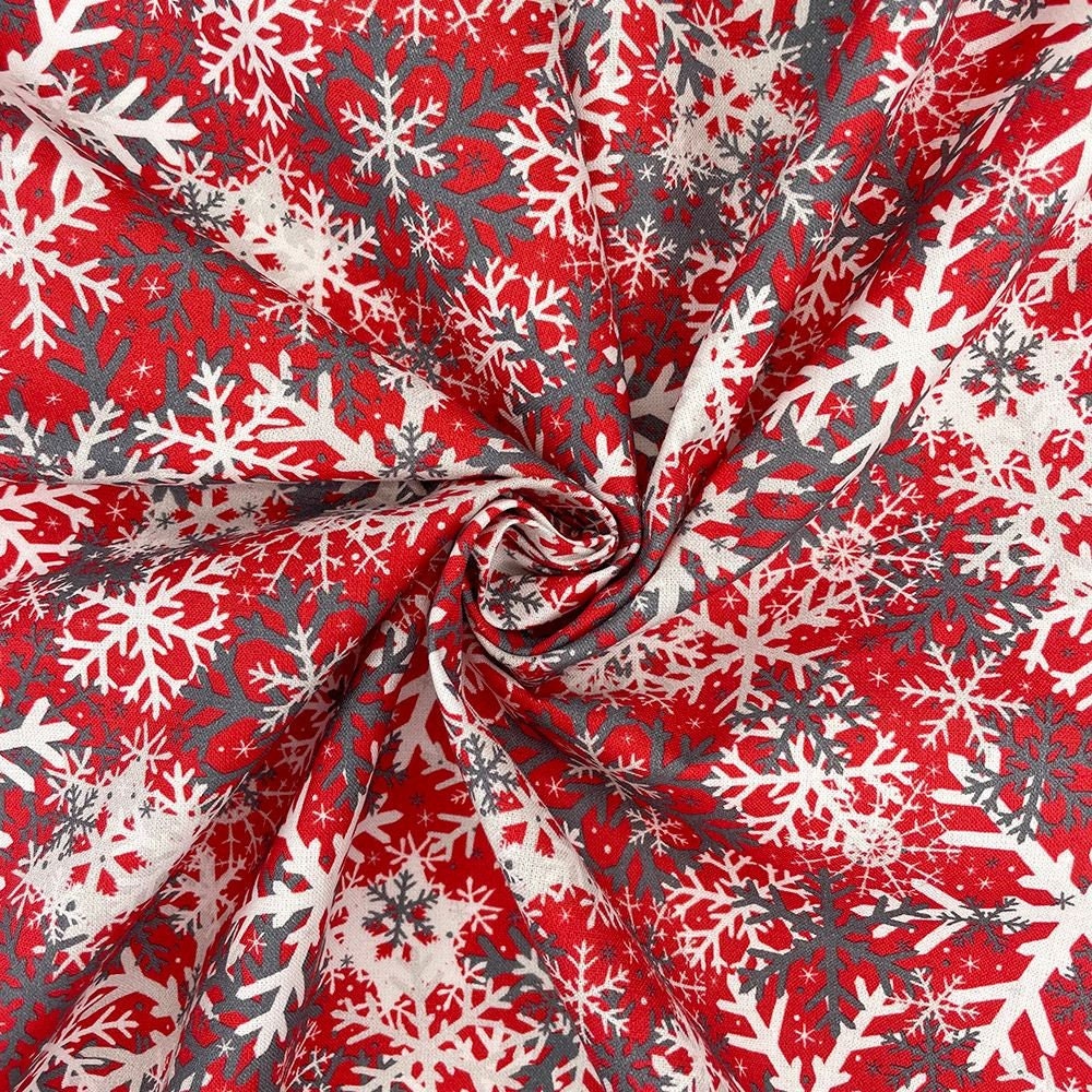 100% Cotton Digital Fabric Christmas Camo Snowflakes Winter | Etsy