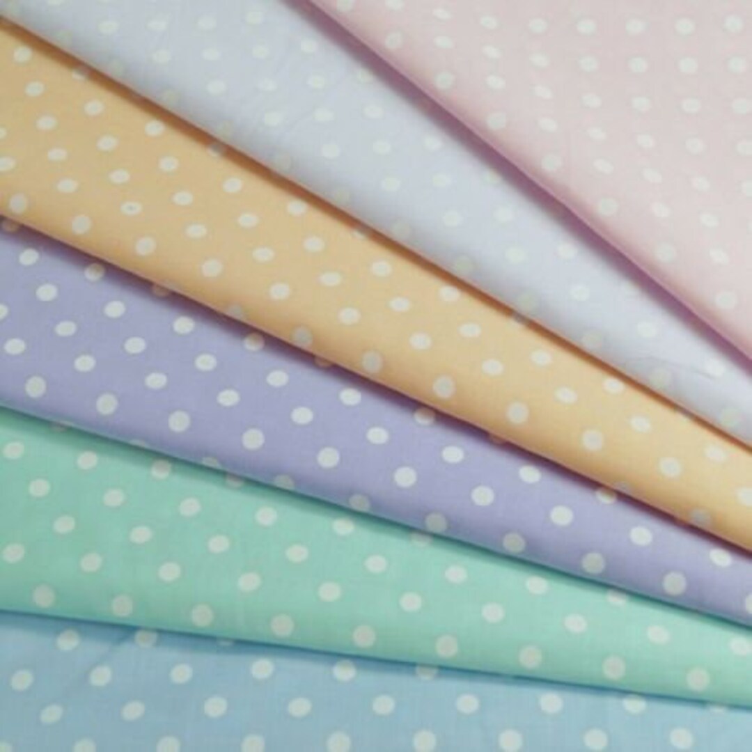 Polycotton Fabric 5mm Pastel Polka Dots Spots Spotty Spot - Etsy UK