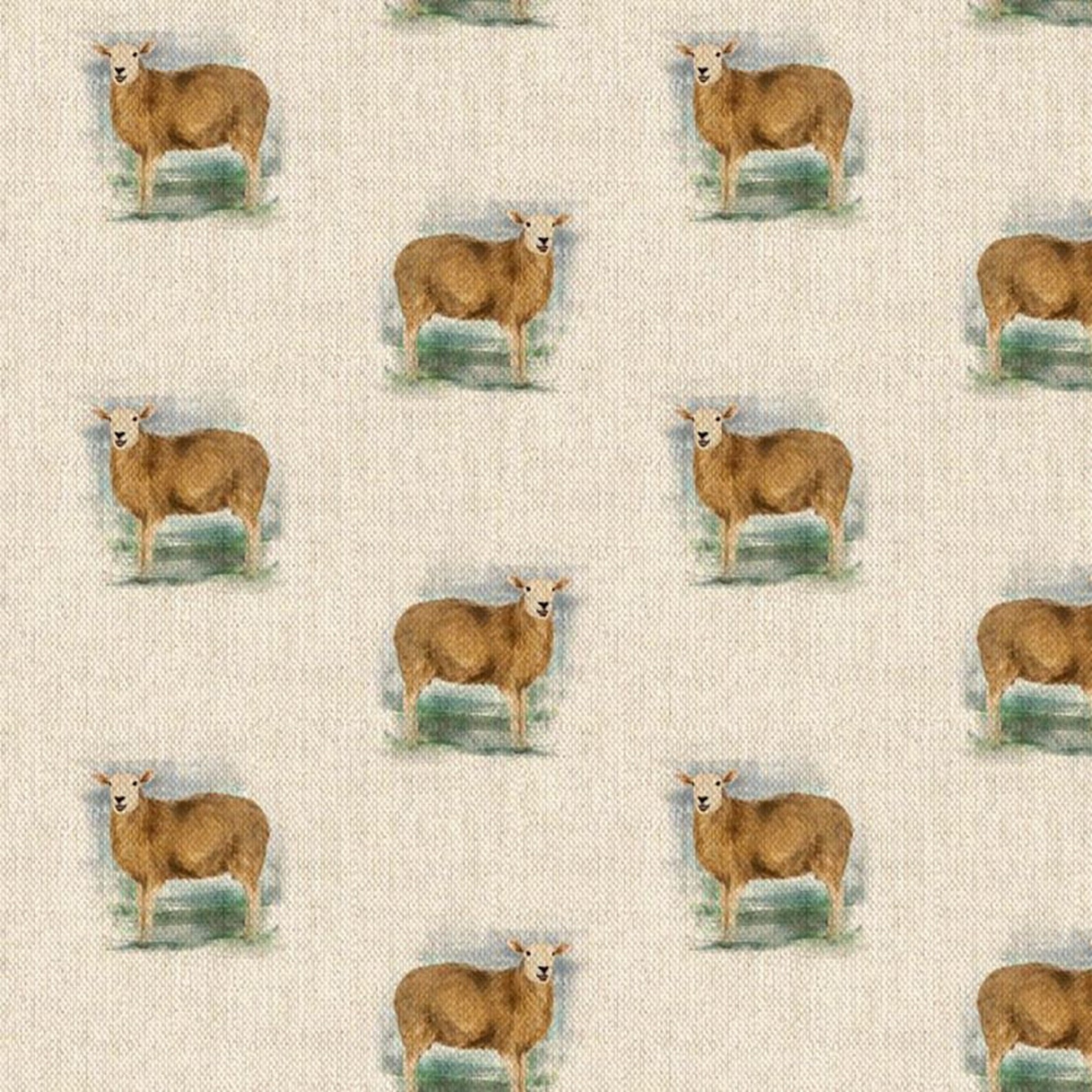 Cotton Rich Linen Look Fabric Farm Sheep or Panel Upholstery - Etsy