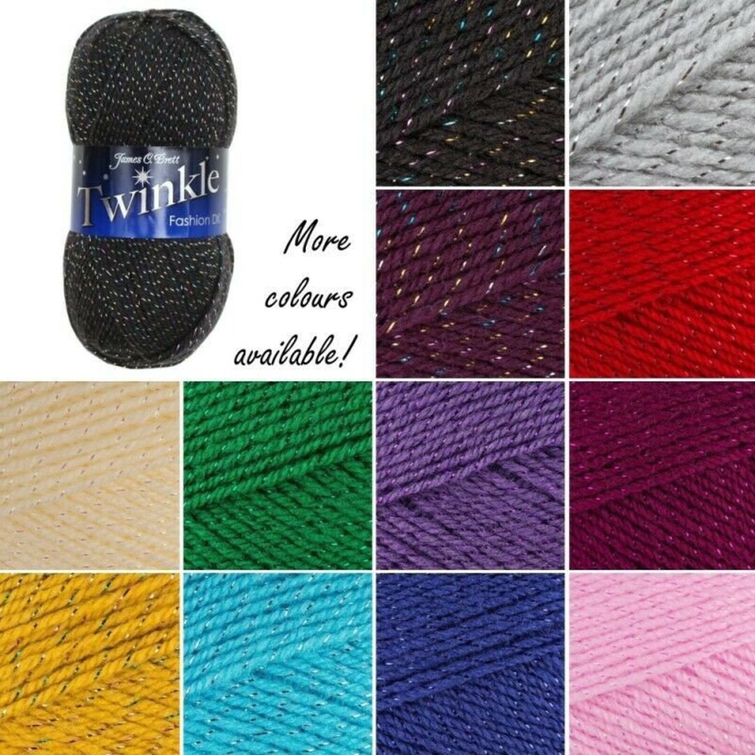 James C Brett Twinkle DK Acrylic Wool Yarn Knitting Crochet Craft 100g ...