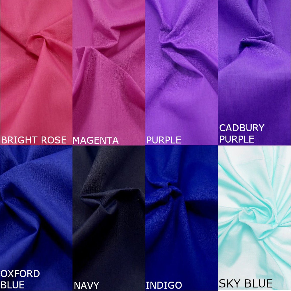 Plain Coloured Polycotton Fabric Poly Cotton Dress Craft - Etsy UK