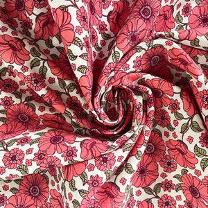 Polycotton Fabric Floral Poppies Upwey Street - Etsy UK