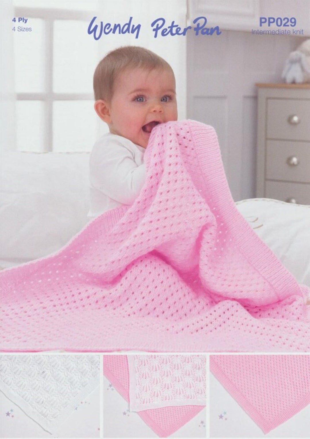Wendy Wools Knitting Pattern PP029 Baby Blankets Knitted in Peter Pan ...