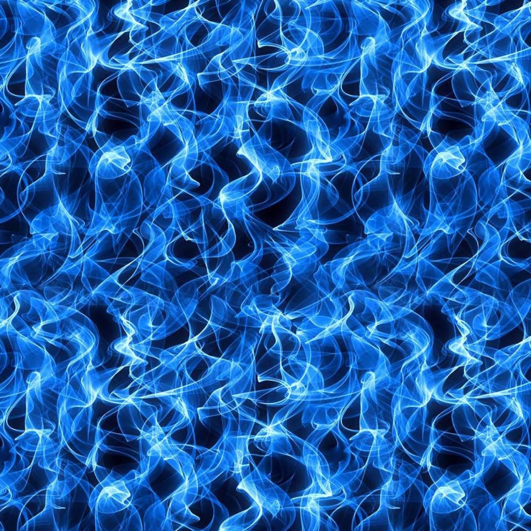 100% Cotton Digital Fabric Blue Flames Fire Crafty 140cm Wide - Etsy