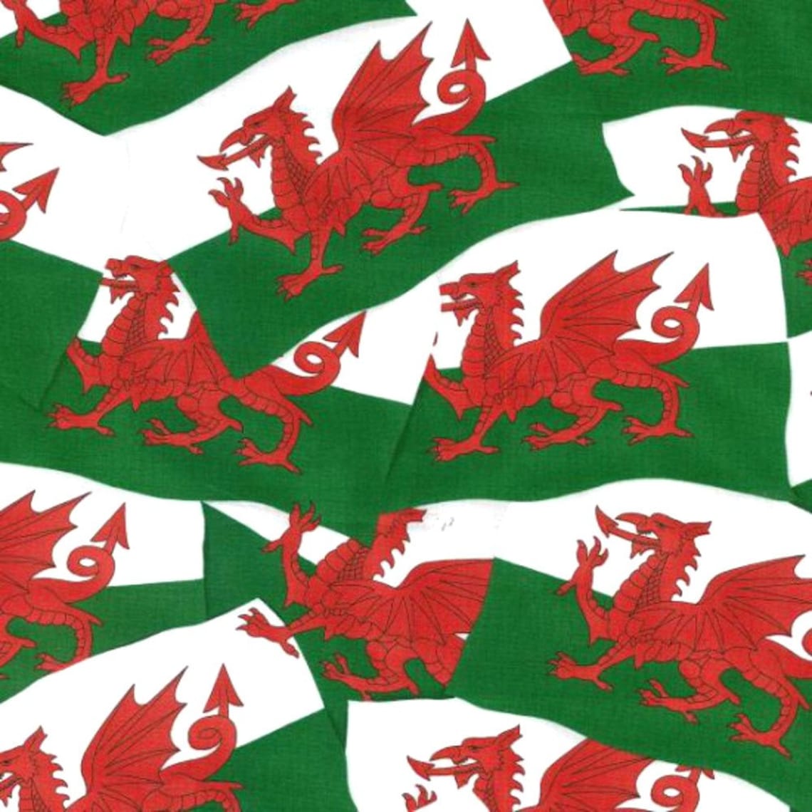Welsh Flags Wales Patriotic United Kingdom Dragon Nutex 100% Cotton ...