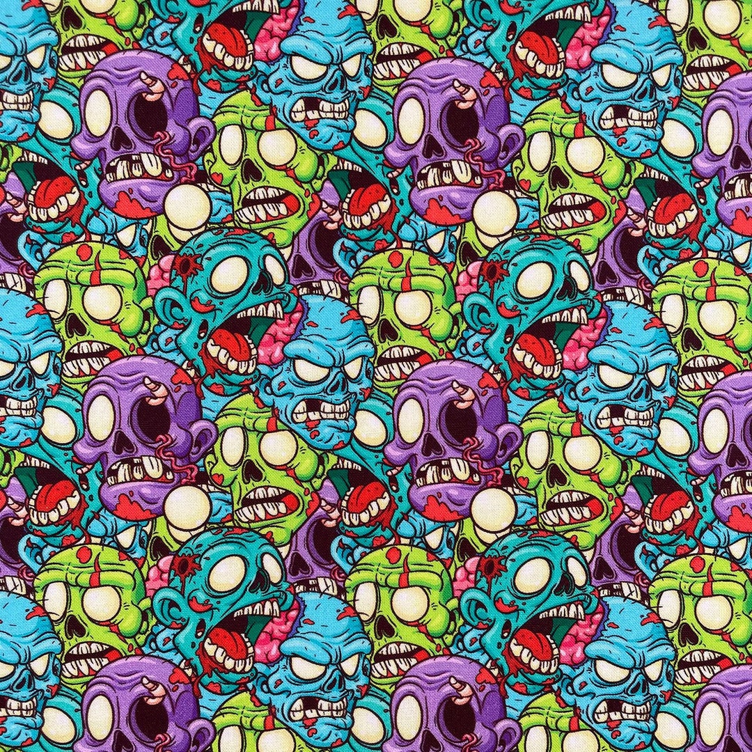 100% Cotton Digital Fabric Living Dead Zombies Halloween 140cm Wide - Etsy