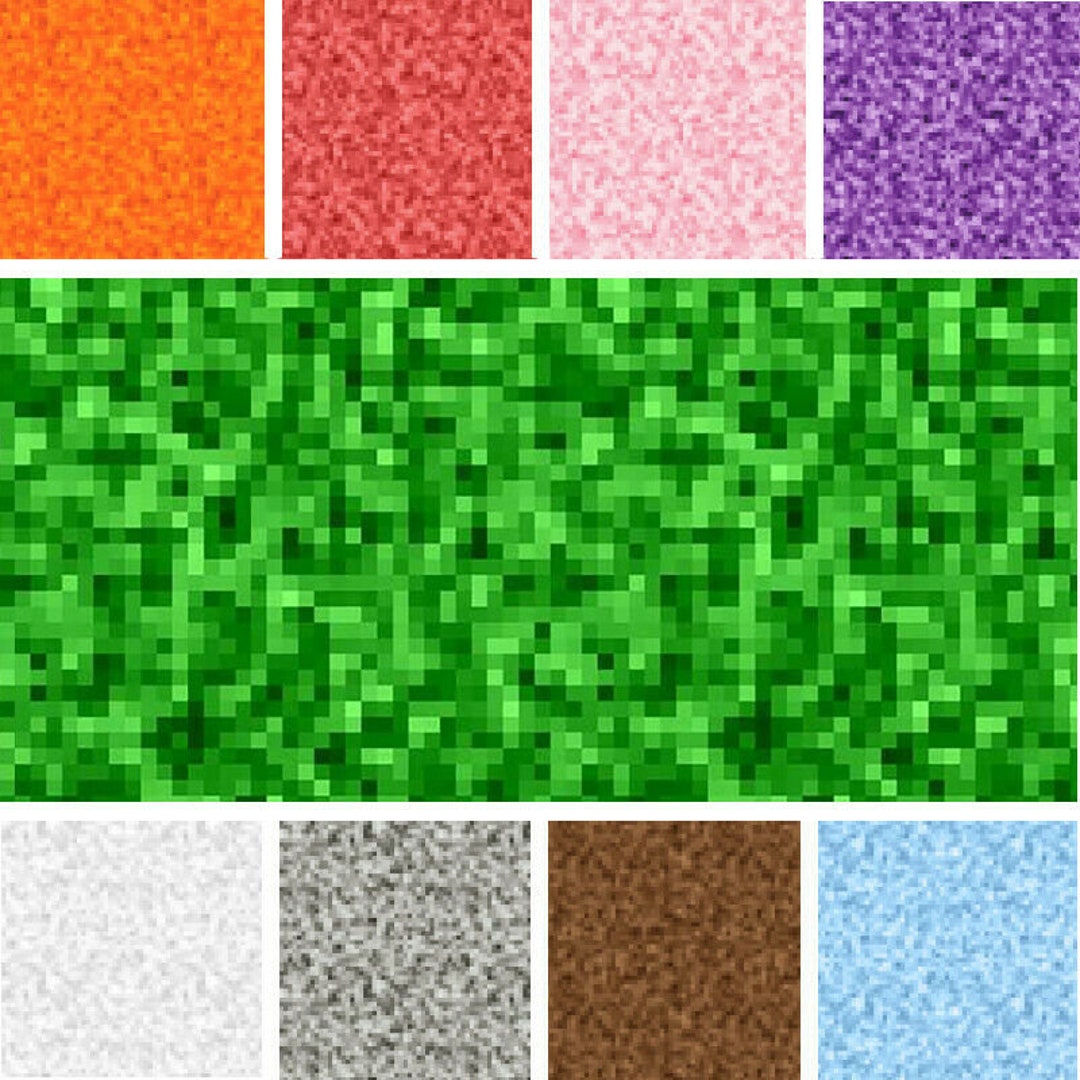 100% Cotton Digital Fabric Pixel Blocks Minecraft Crafty 140cm Wide - Etsy