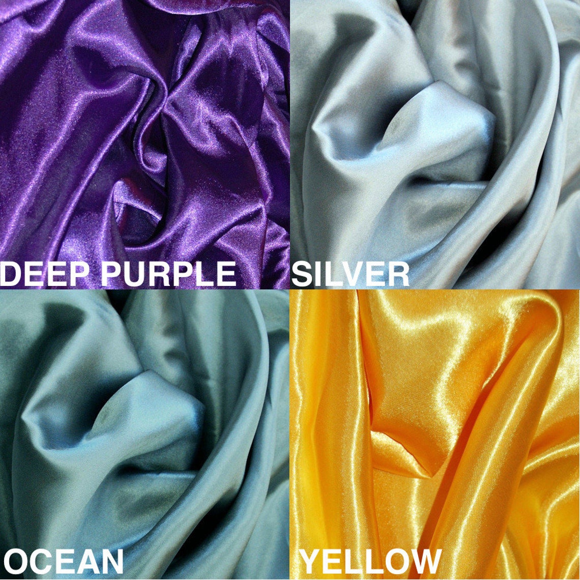 Silky Satin Fabric Material Poly Craft Dress Costume Bridal | Etsy UK