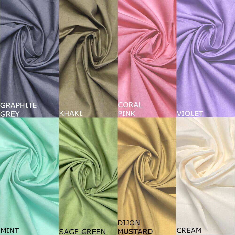 Plain Coloured Polycotton Fabric Poly Cotton Dress Craft - Etsy UK
