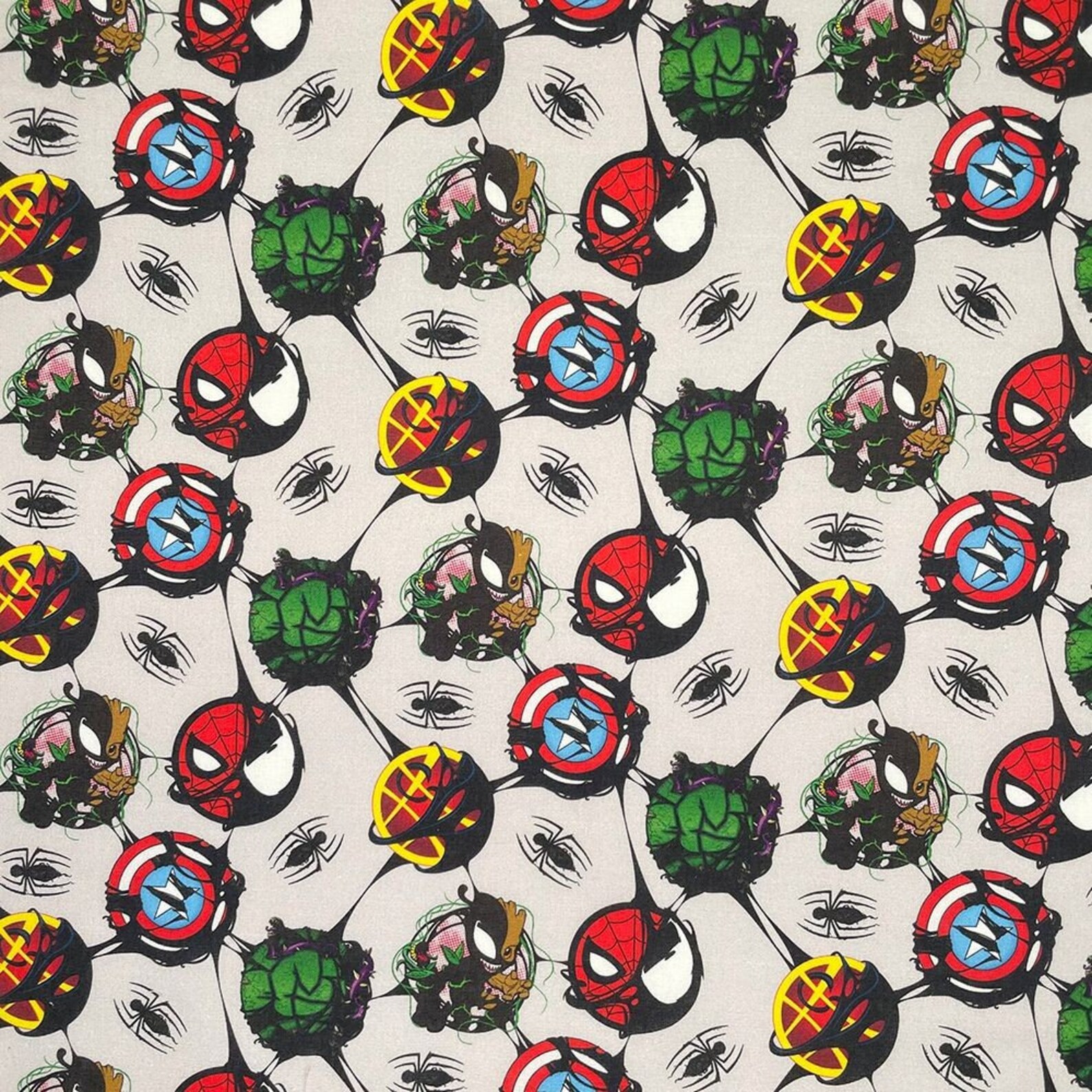 100% Cotton Fabric Digital Marvel Avengers Venom Spiderman - Etsy