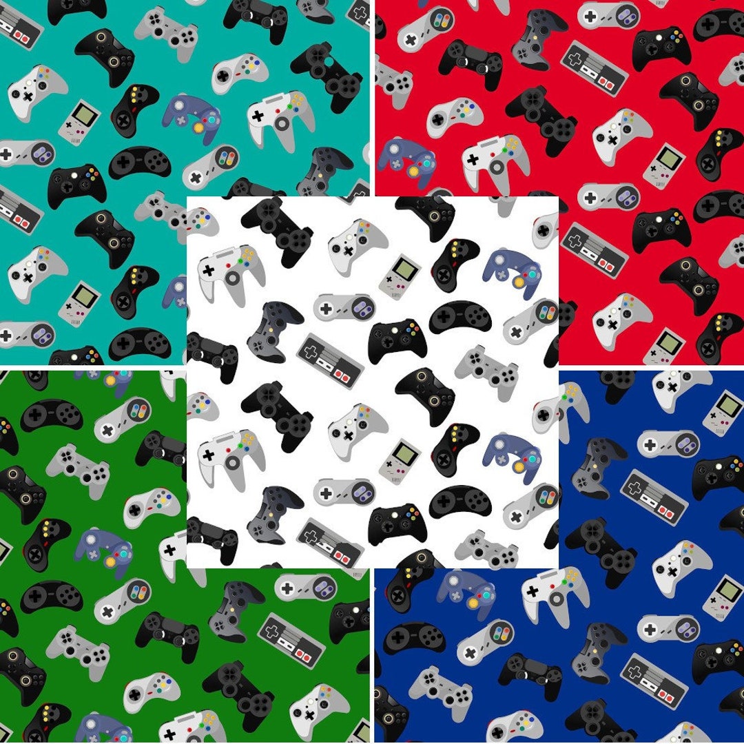 100% Cotton Digital Fabric Gaming Controllers Console 140cm Wide - Etsy