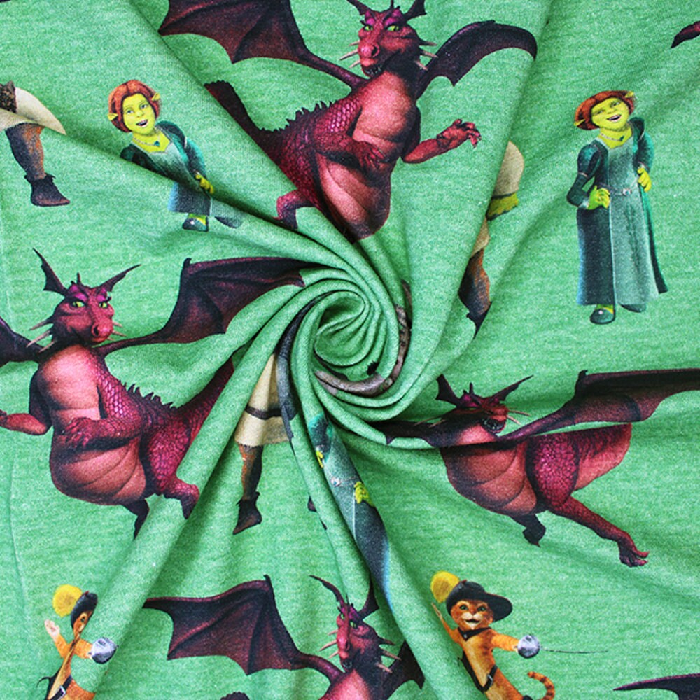 Cotton Jersey Fabric Dreamworks Shrek Movie Dragon Donkey - Etsy UK