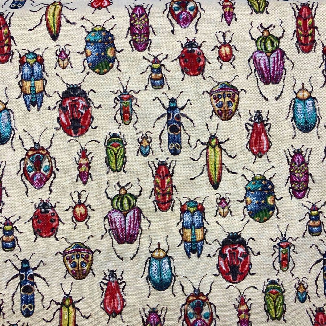 Tapestry Fabric Insect Bugs Upholstery Furnishings Curtains 140cm Wide ...