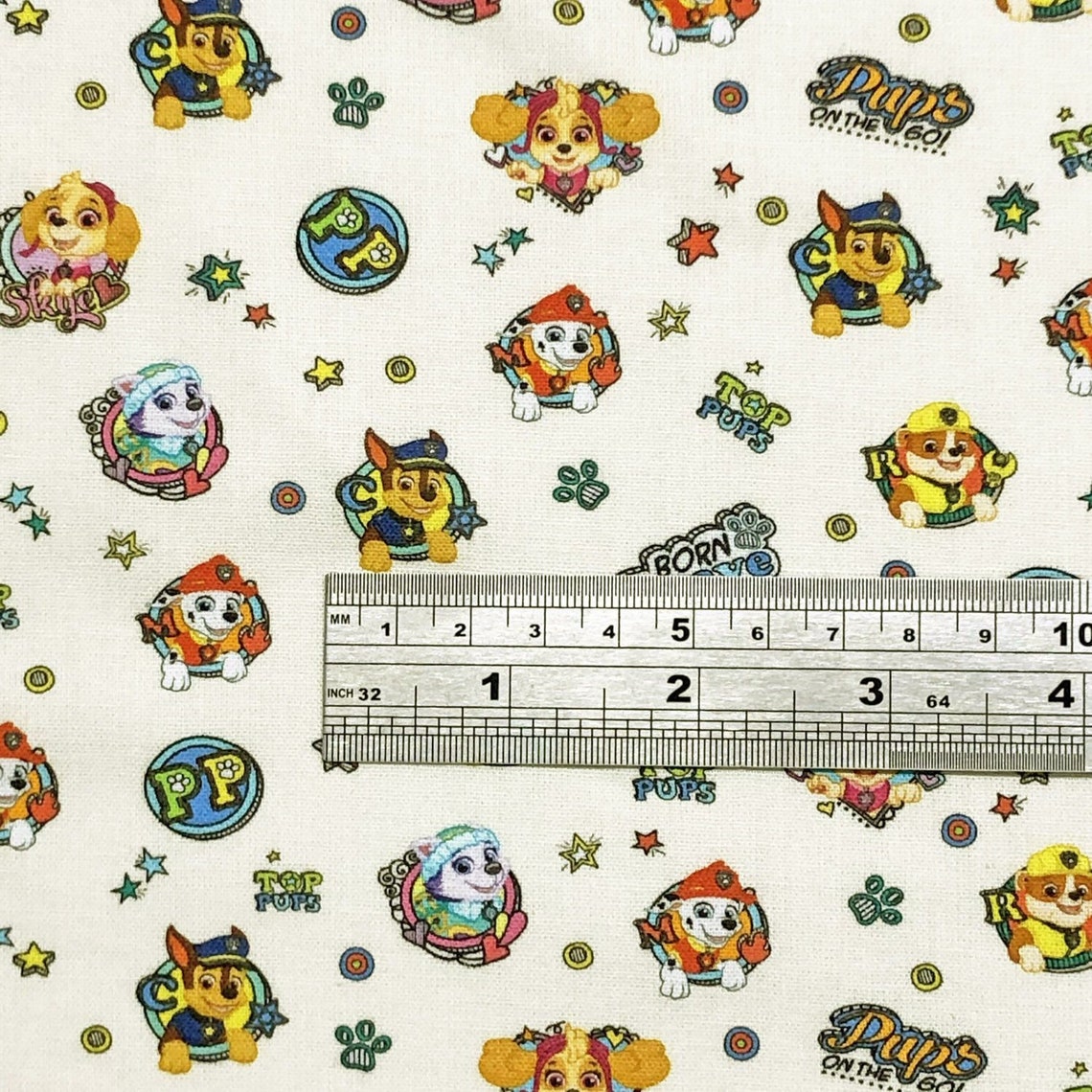 100% Cotton Digital Fabric Nick Jr Paw Patrol Dogs Marshall - Etsy