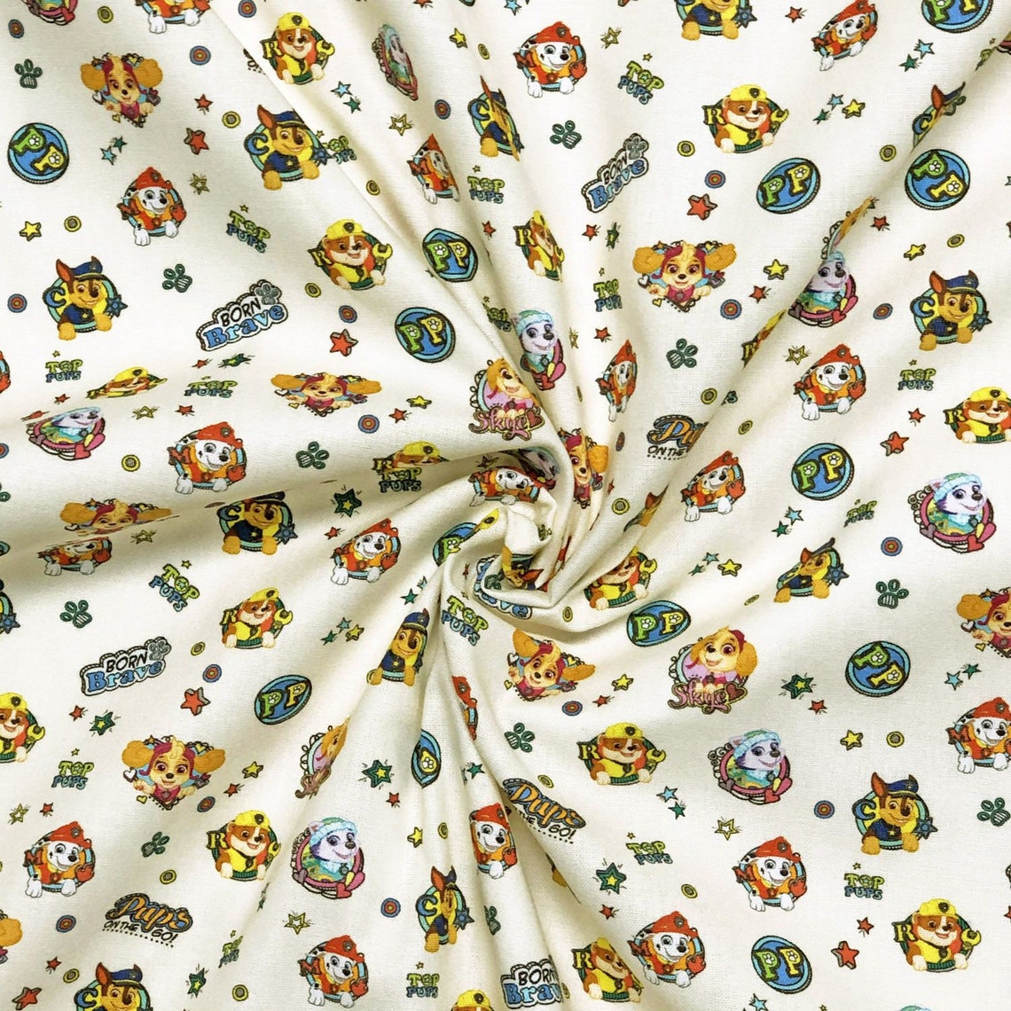 100% Cotton Digital Fabric Nick Jr Paw Patrol Dogs Marshall - Etsy