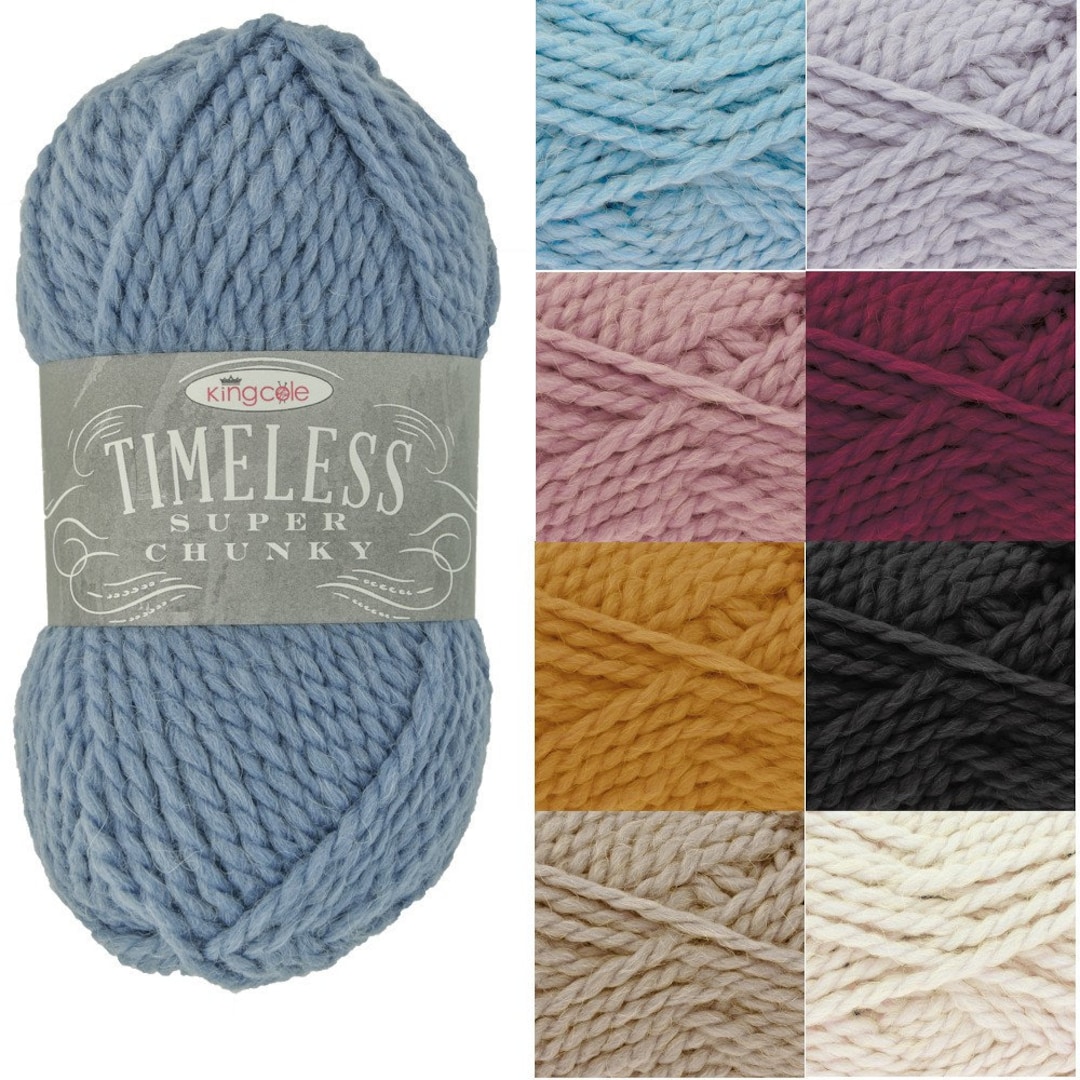 King Cole 100g Timeless Super Chunky Yarn Knitting Acrylic Alpaca Wool ...