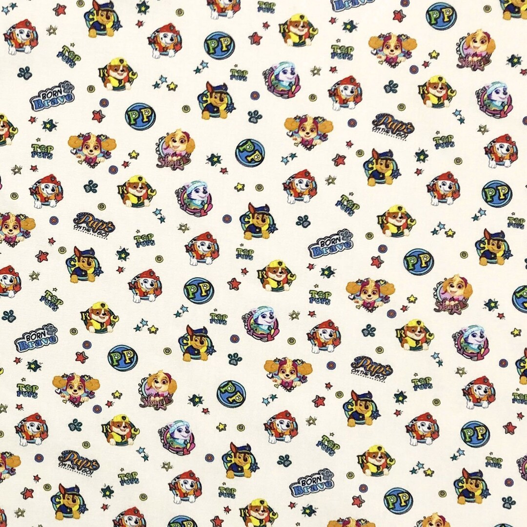 100% Cotton Digital Fabric Nick Jr Paw Patrol Dogs Marshall - Etsy