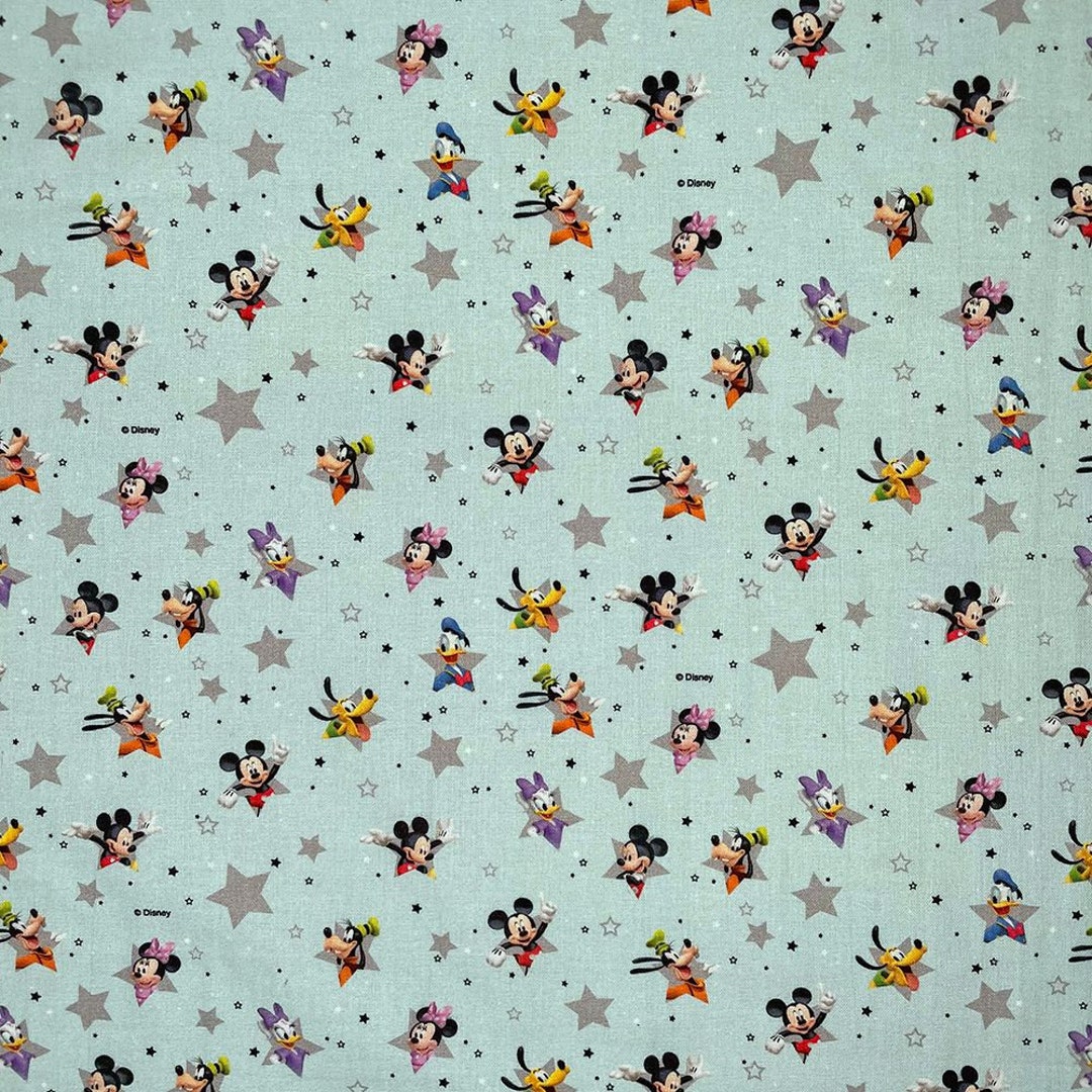 100% Cotton Digital Fabric Disney Mickey Mouse Friends Stars 140cm Wide ...