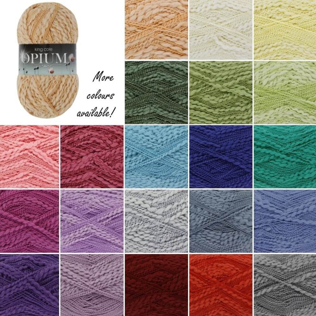 King Cole Opium Chunky Novelty Knitting Yarn Knit Craft Wool Crochet ...