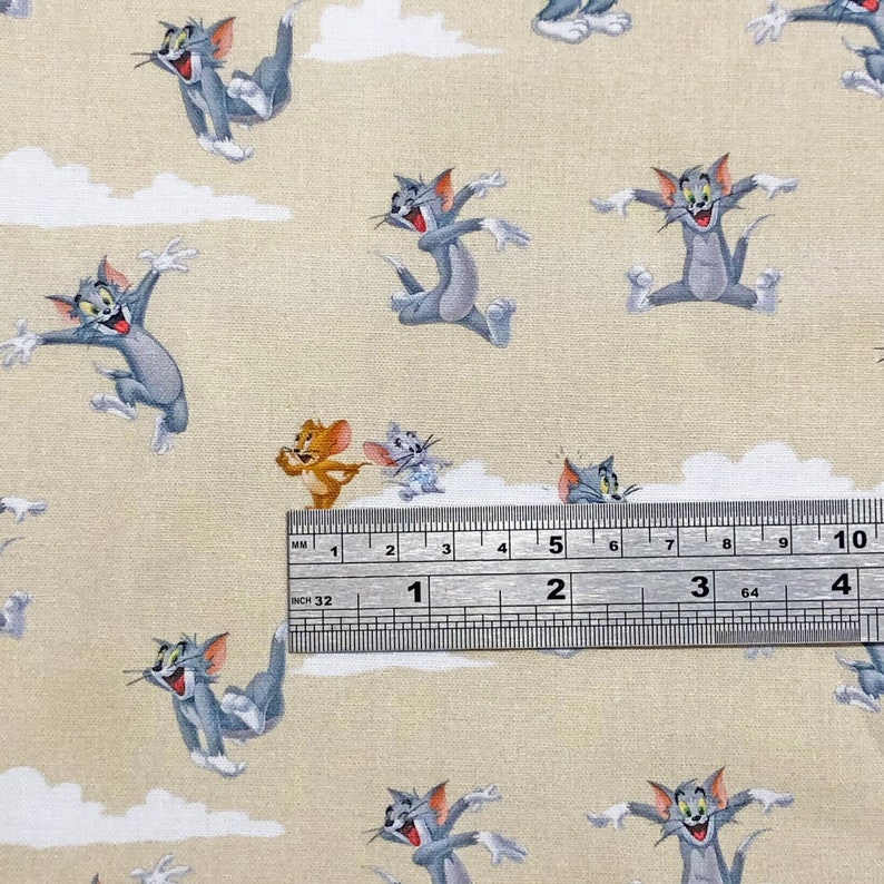100% Cotton Digital Fabric Tom & Jerry Mouse Cat Chase 140cm | Etsy