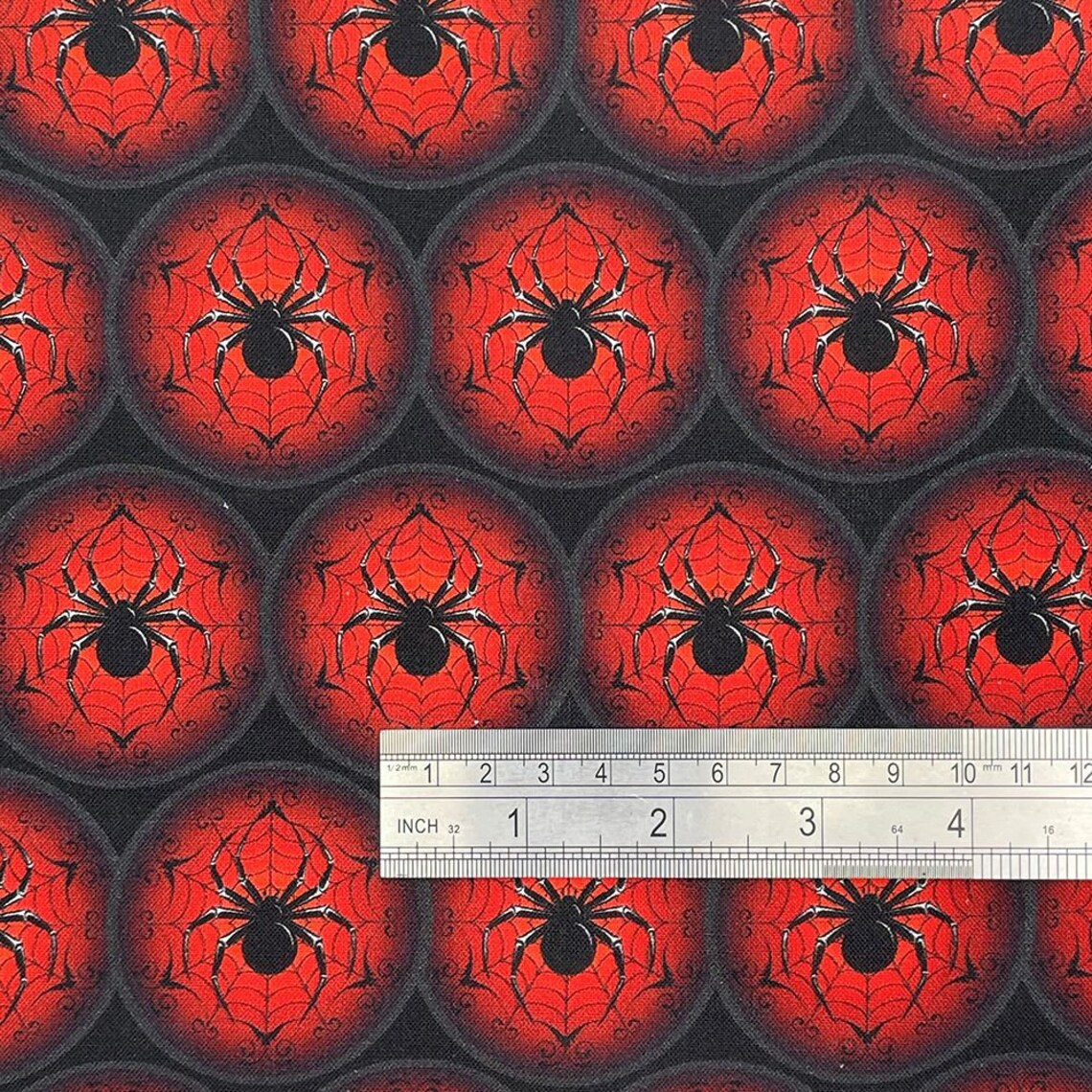 100% Cotton Digital Fabric Red Spiderwebs Spider Web Halloween | Etsy