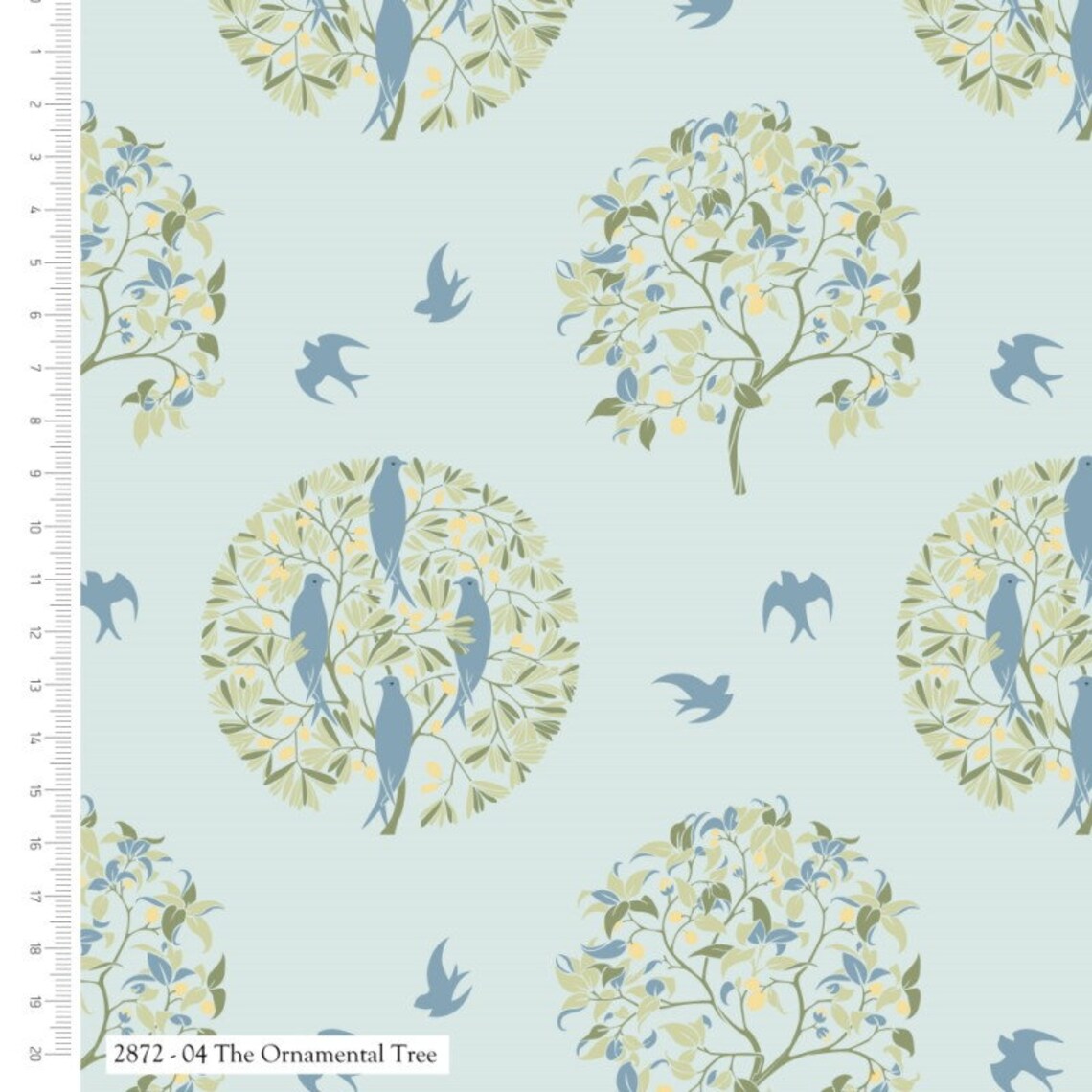 100% Cotton Fabric Voysey the Ornamental Tree of Life Flying Birds ...