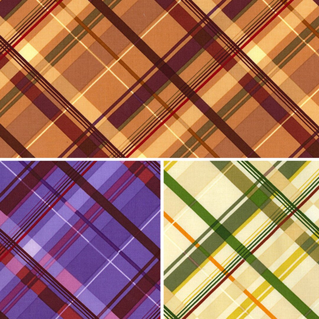 100% Korean Cotton Fabric Clothworks Tartan Checkered Check - Etsy