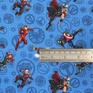 100% Cotton Fabric Digital Marvel Avengers Captain America Iron Man ...