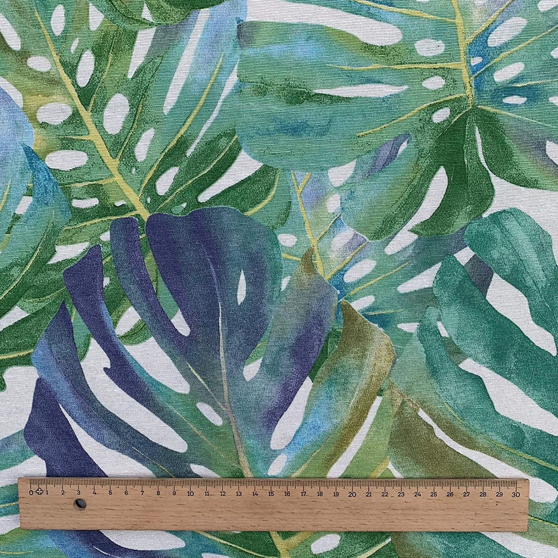 Cotton Rich Linen Look Fabric Green Tropical Palm Leaves - Etsy