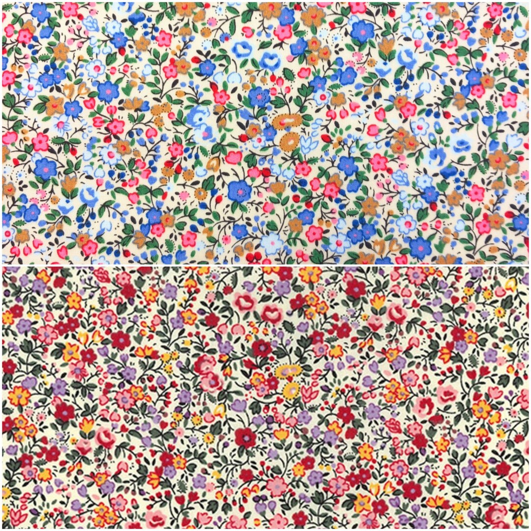 100% Cotton Poplin Fabric Rose & Hubble Floral Flower Garden Stanhope ...